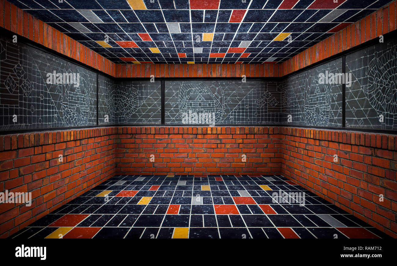 Abstract Urban Interior Brick Room Stage Background Texture Stock Photo ...