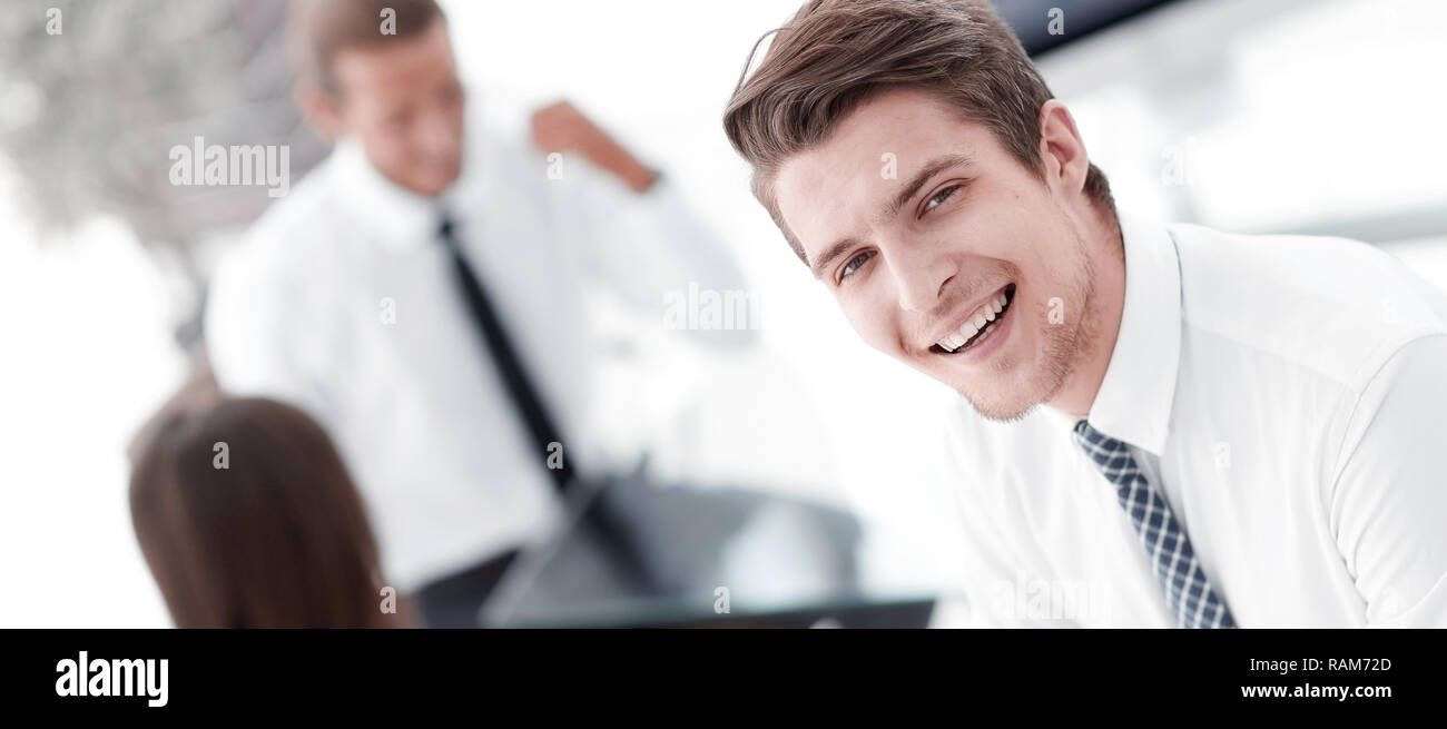 closeup.young employee of the company Stock Photo - Alamy