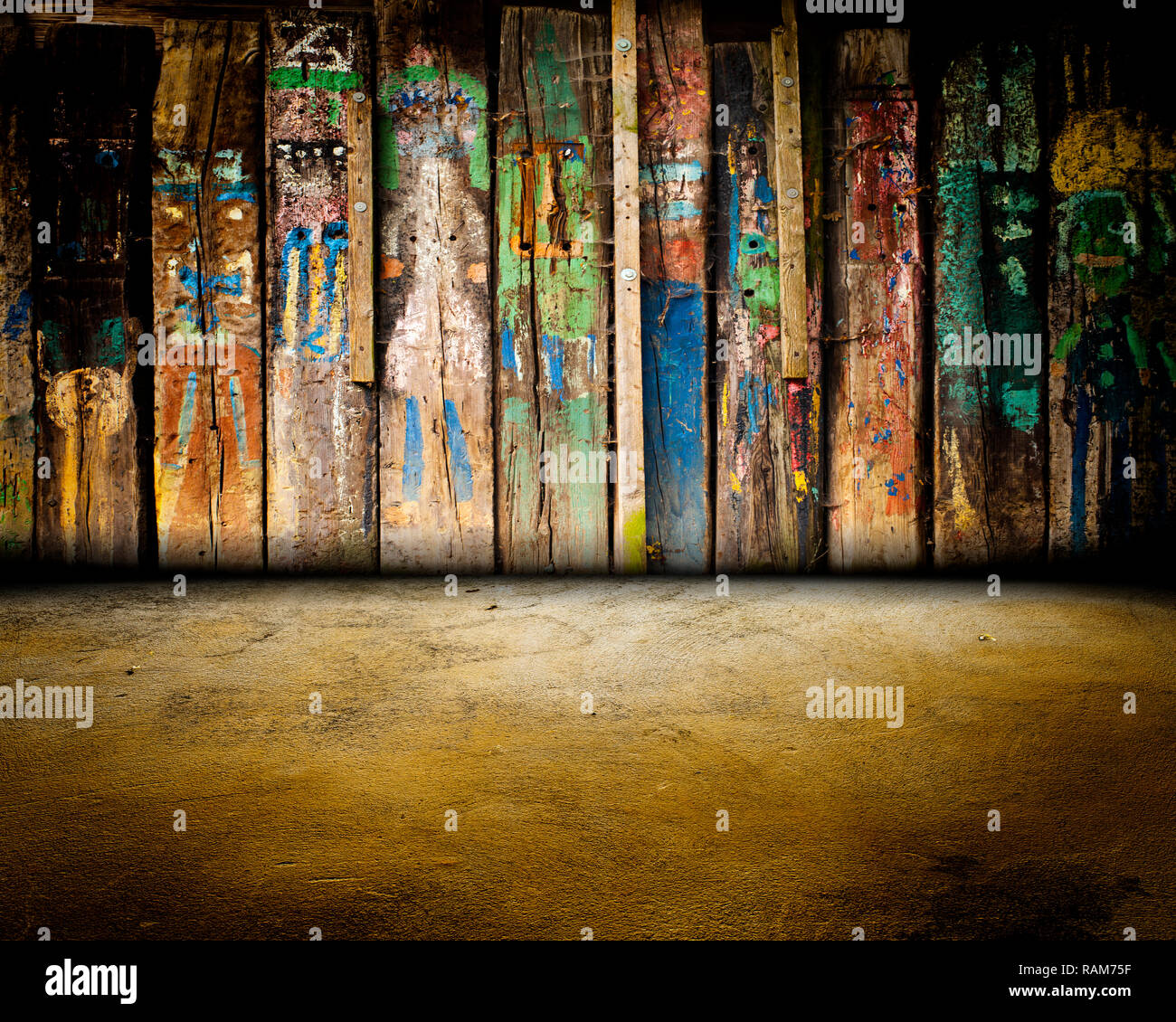 Abstract Urban interior wooden wall stage Background Stock Photo - Alamy