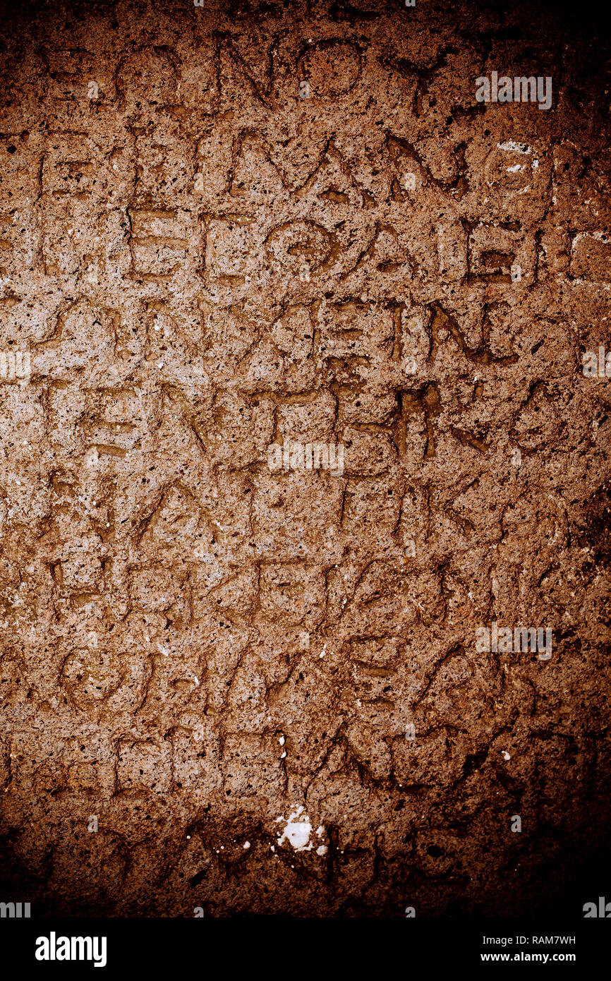 Antique Historical Ancient Greek Words on Marble Stone Stock Photo - Alamy