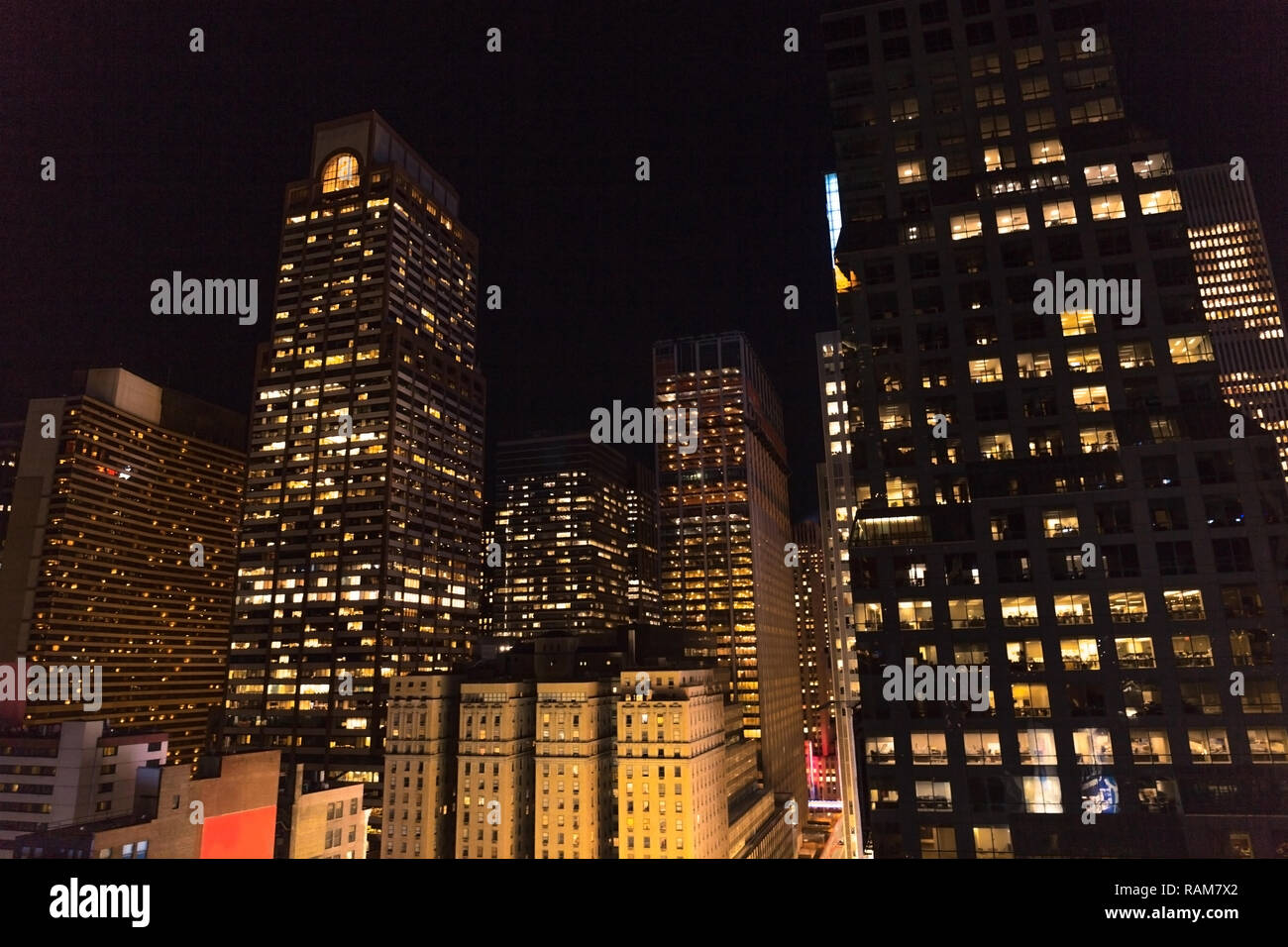 urban scene of new york city at night, usa Stock Photo - Alamy