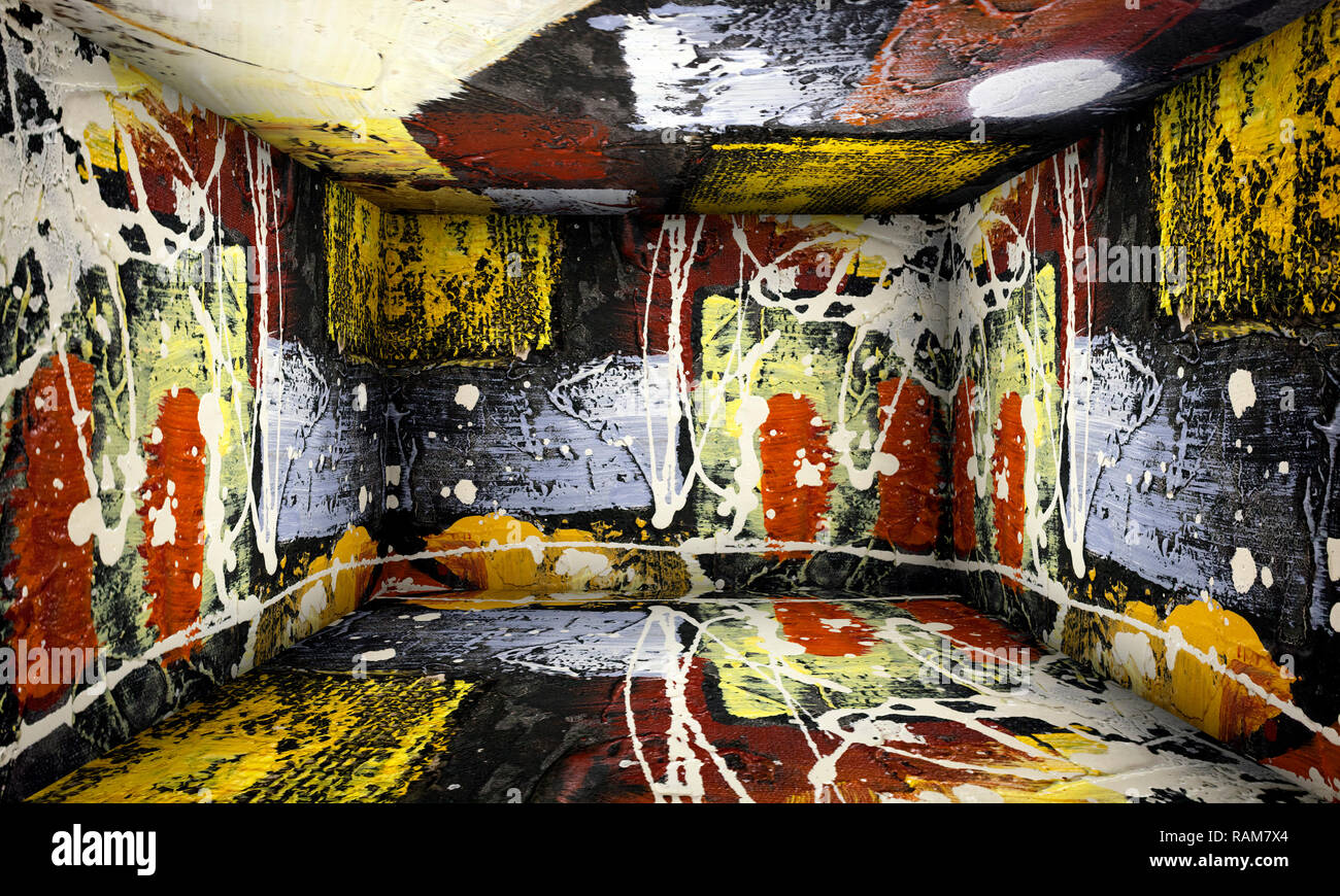 Abstract Art Paint Room Interior Stage Background Texture Stock Photo ...