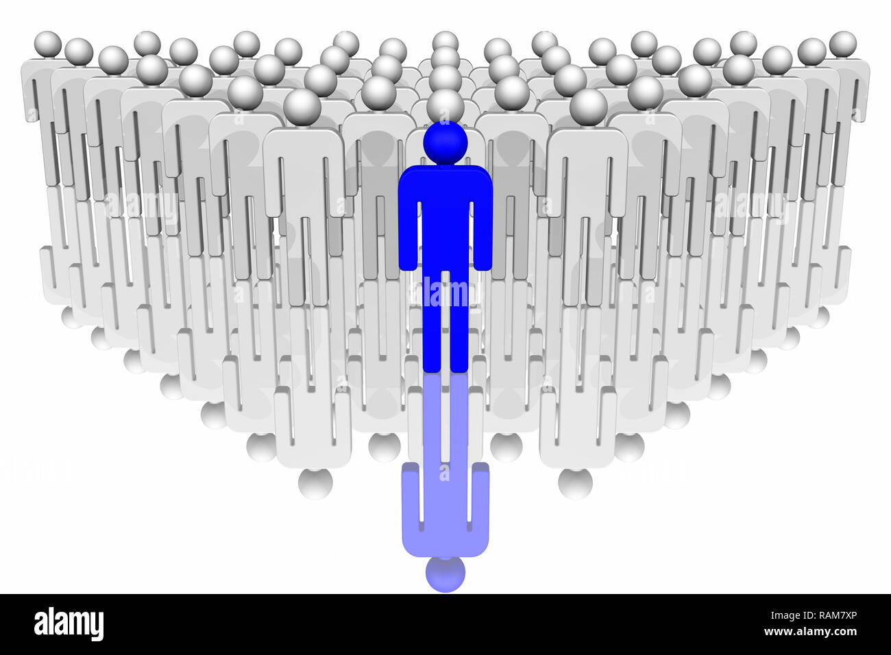3d teamwork group with blue leader front hi-res stock photography and ...