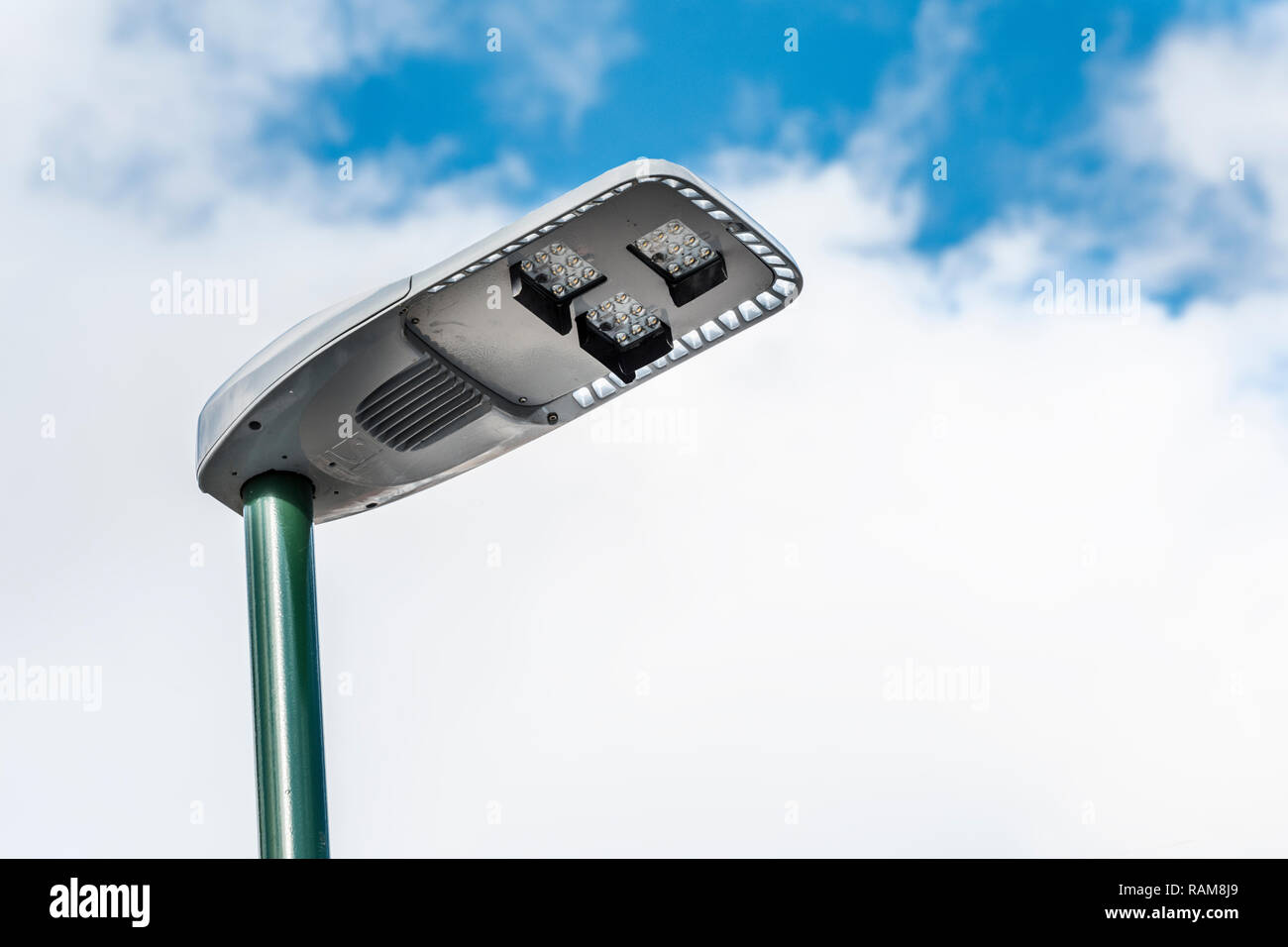 LED street lamp luminaire with shielding applied to exposed chip ...