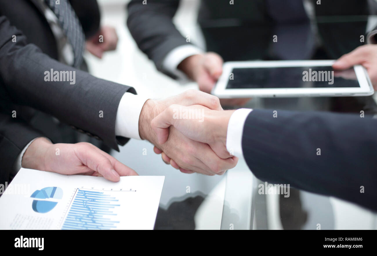 Business handshake. Business handshake and business people conce Stock ...