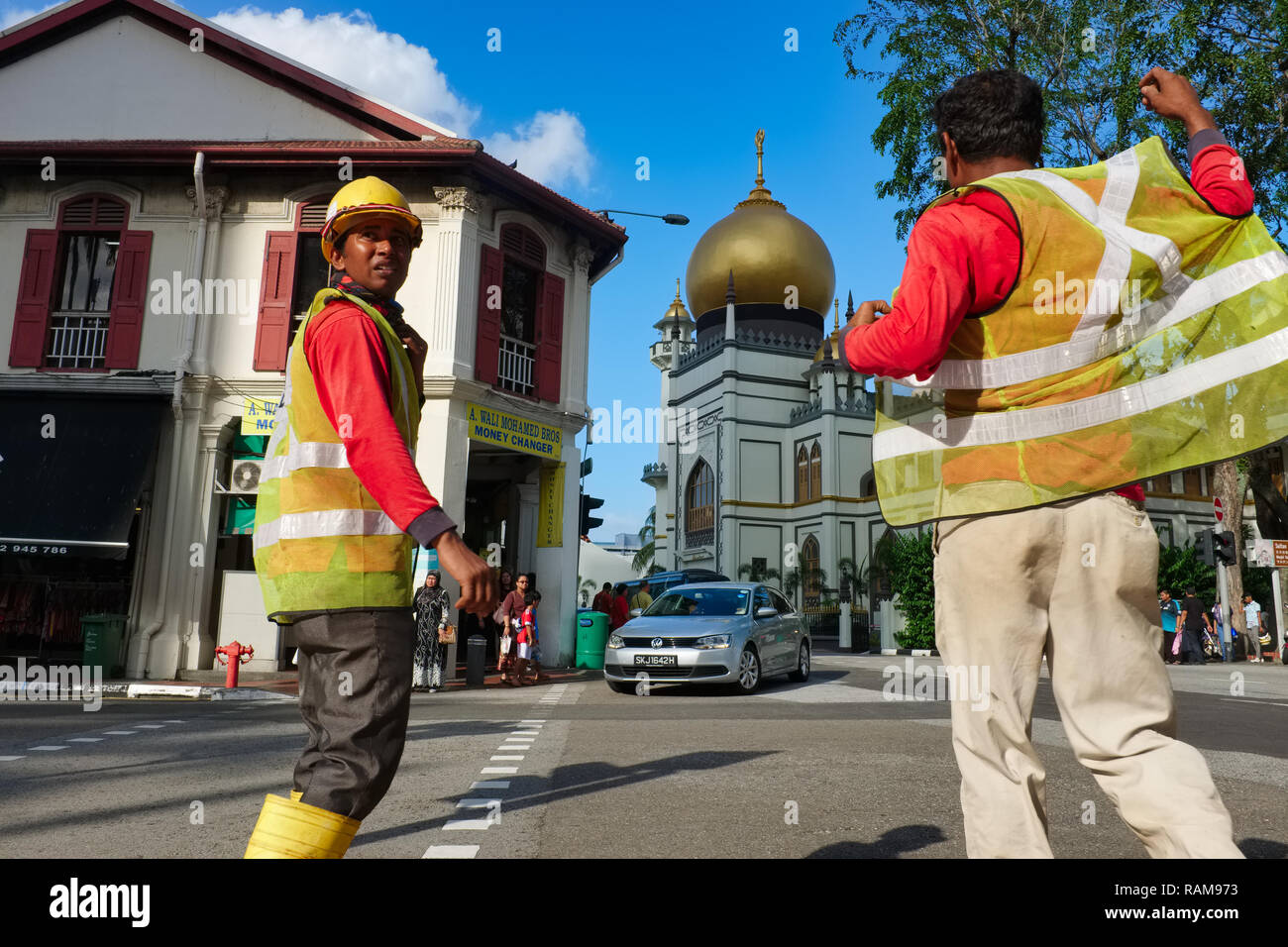 Foreign construction workers in Kampong Glam, Singapore, traditionally ...