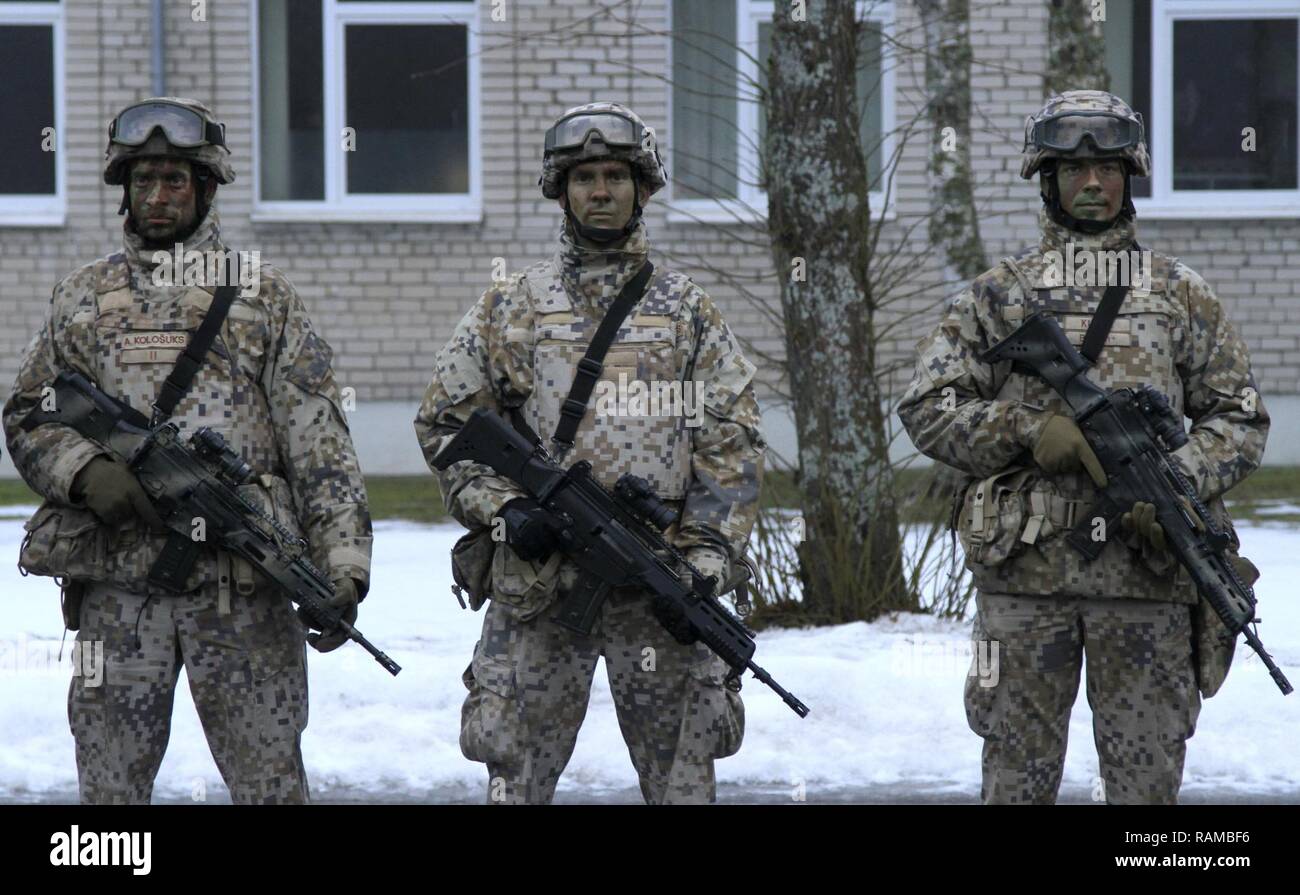 CAMP ADAZI, Latvia – Latvian soldiers assigned to the Latvian Land ...