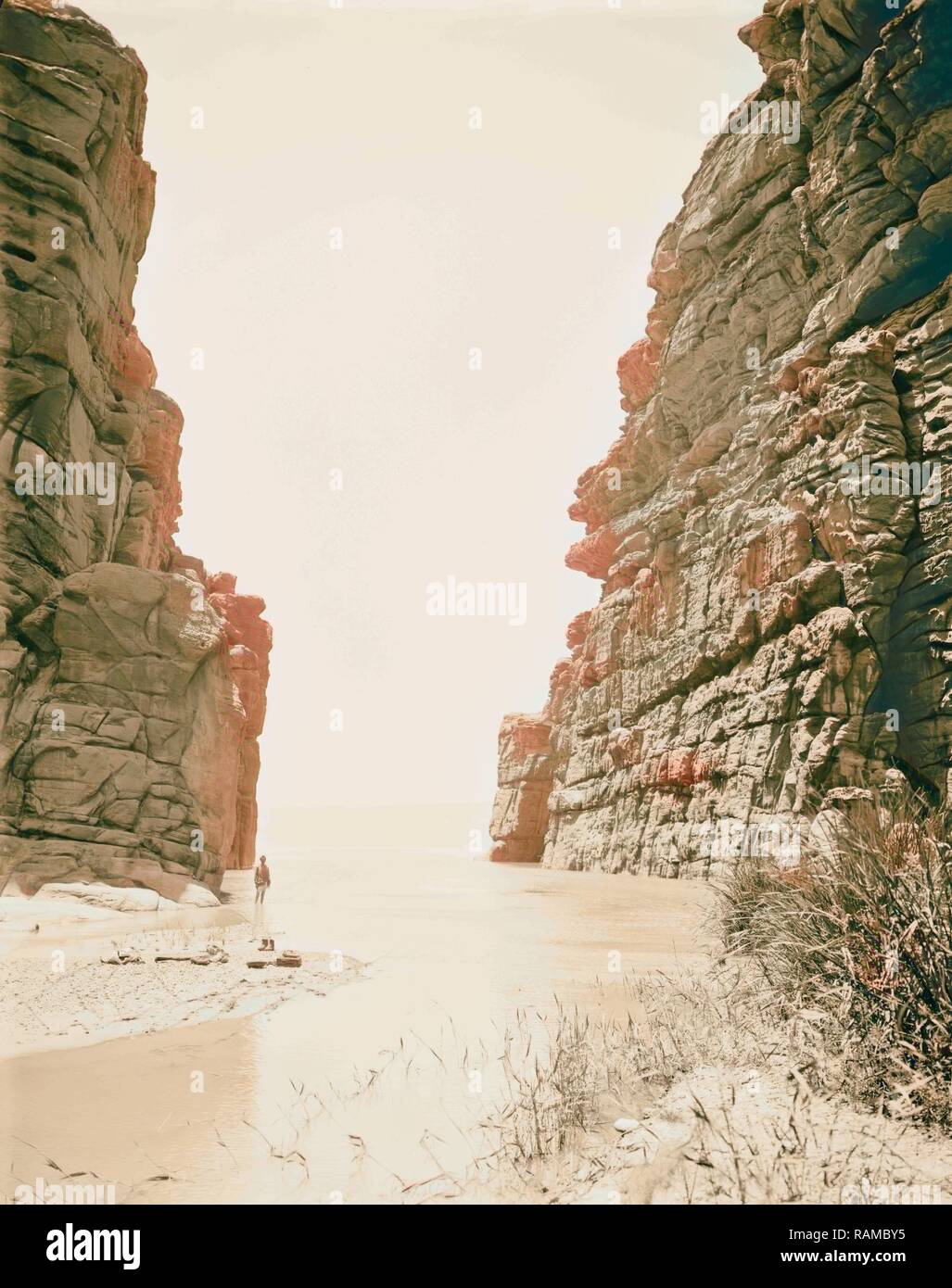 Around the Dead Sea (Bahr Lut) Gorge of the Arnon, looking east. 1898 ...