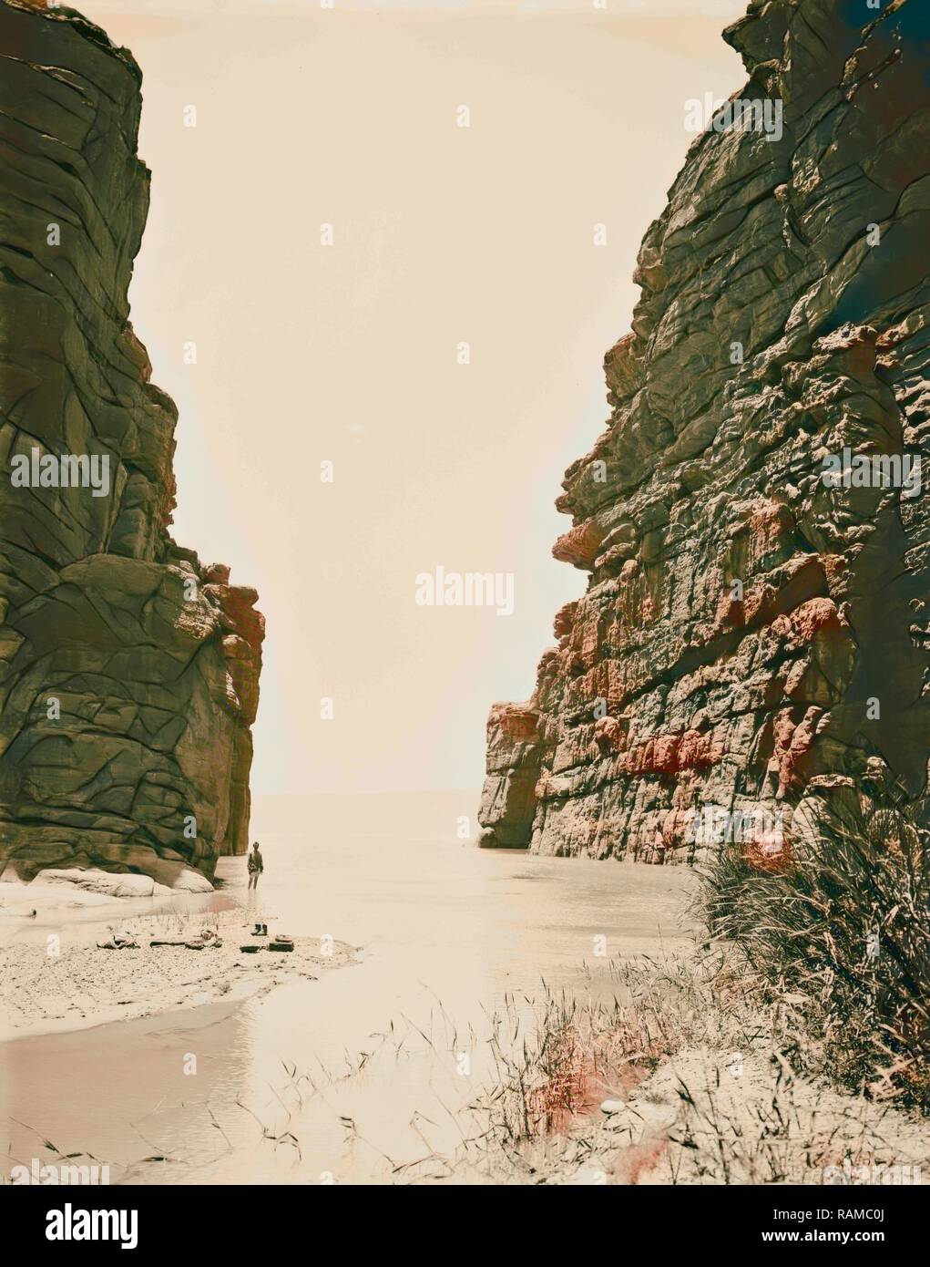 Around the Dead Sea (Bahr Lut) River Arnon, looking west, toward its ...