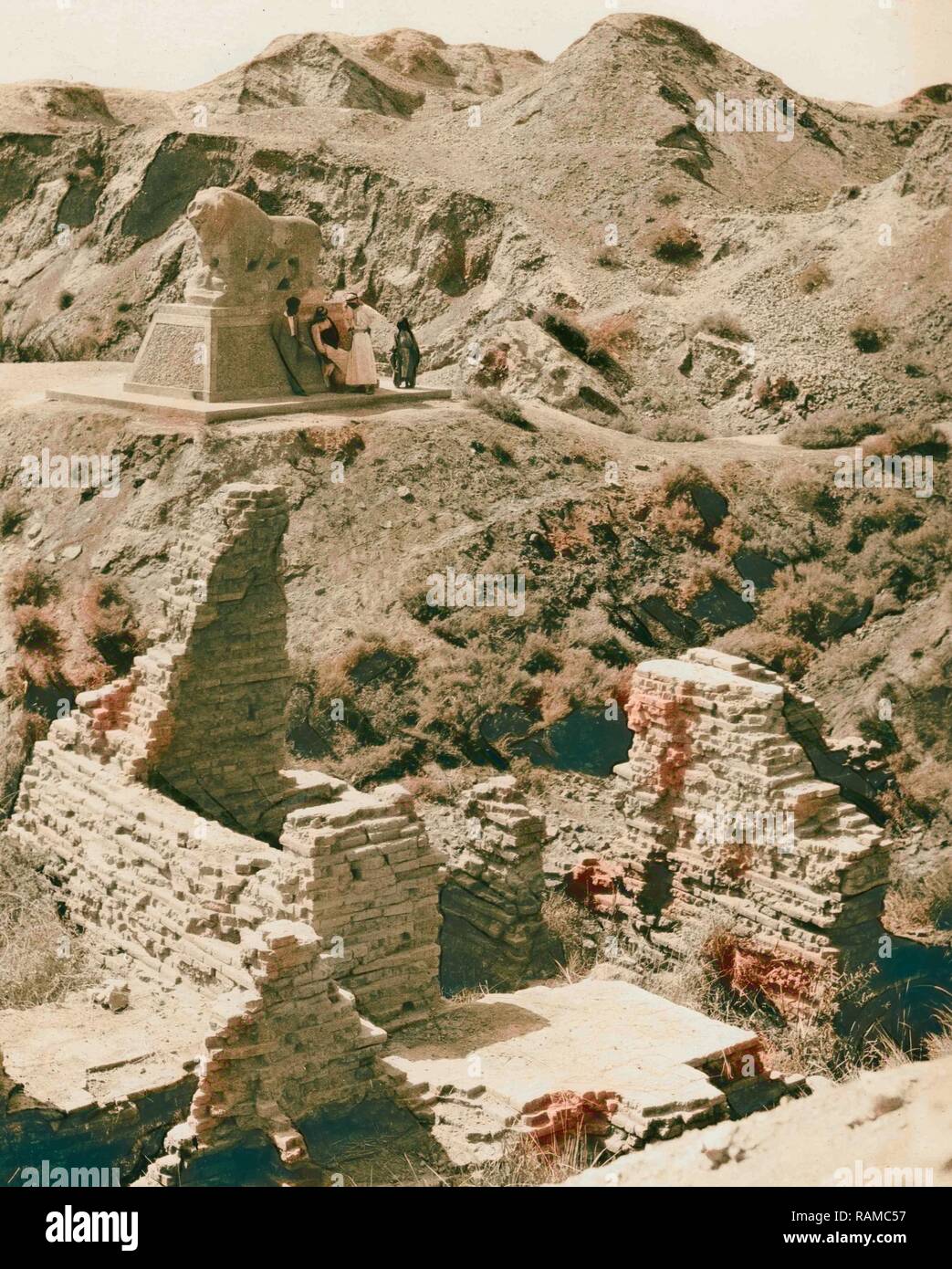 Babylon. Basalt lion marking Daniel's den. 1932, Iraq, Babylon (Extinct ...