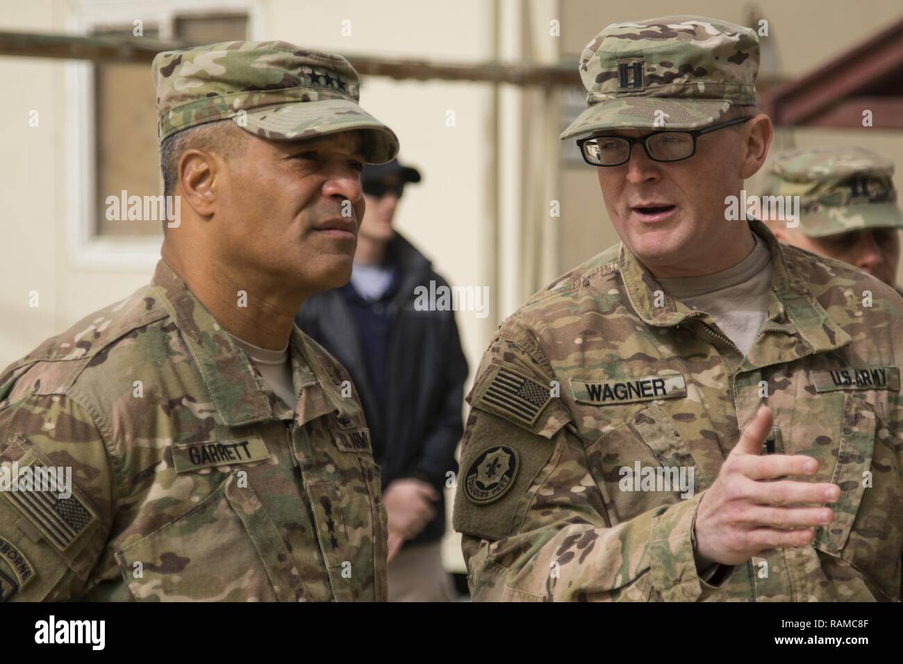 Lt. Gen. Michael X. Garrett, the U.S. Army Central Commander, receives ...