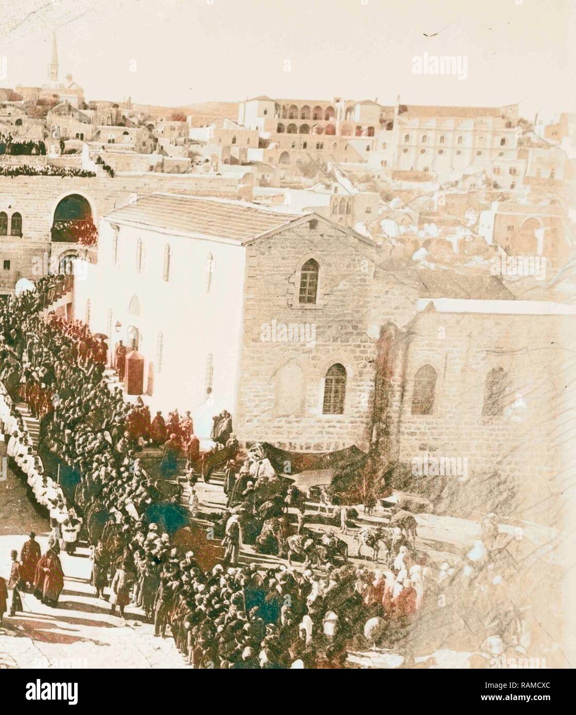 Christmas Day, Bethlehem. 1898, Israel. Reimagined by Gibon. Classic ...