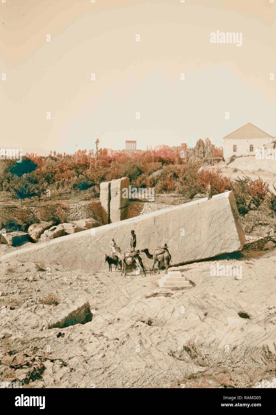 Baalbek. Grand quarry 1900, Lebanon, Baʻlabakk. Reimagined by Gibon ...