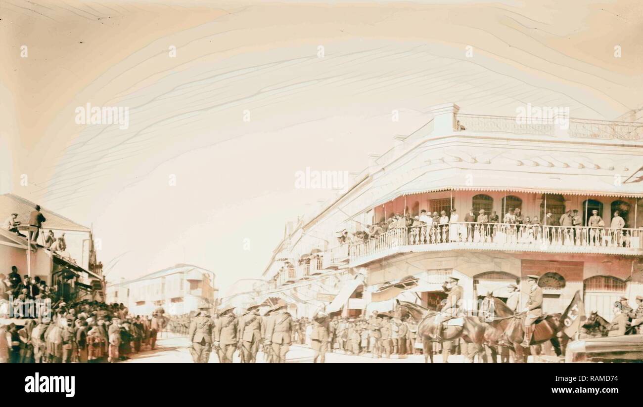 Military review and parade by Allenby. 1917, Jerusalem, Israel ...