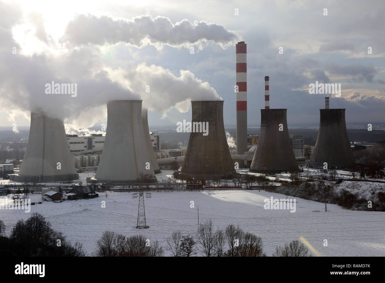 The Laziska fossil fuel power station on January 3, 2019 in Laziska ... The Laziska fossil fuel power station on January 3, 2019 in Laziska ...