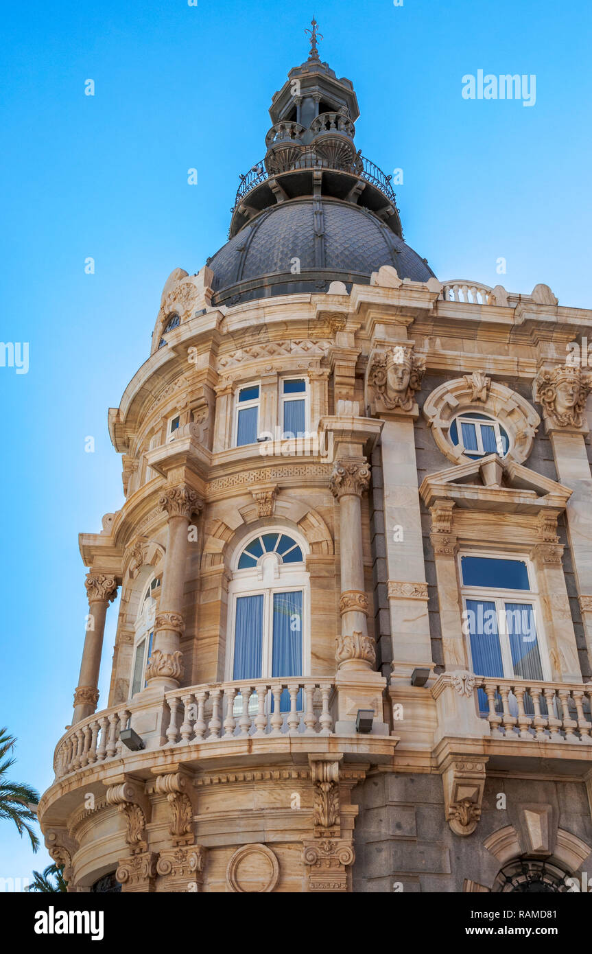 Facade of the Town Hall of Cartagena, one of the main Modernist ...
