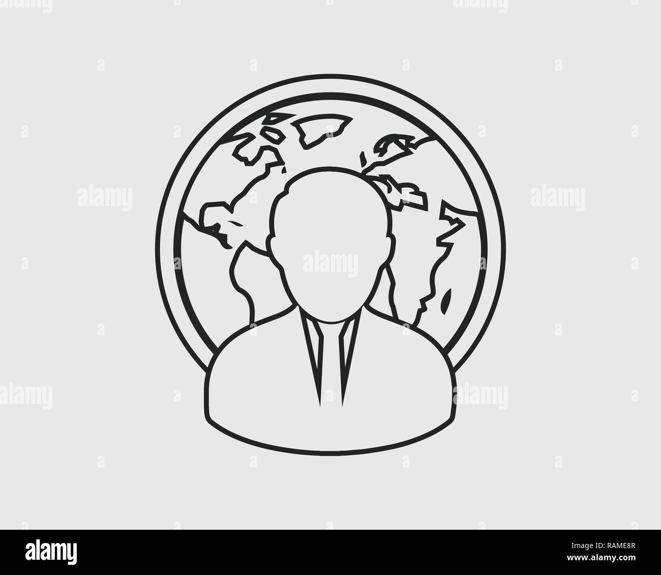 Management line Icon. Business Concept. Isolated Illustration Stock ...