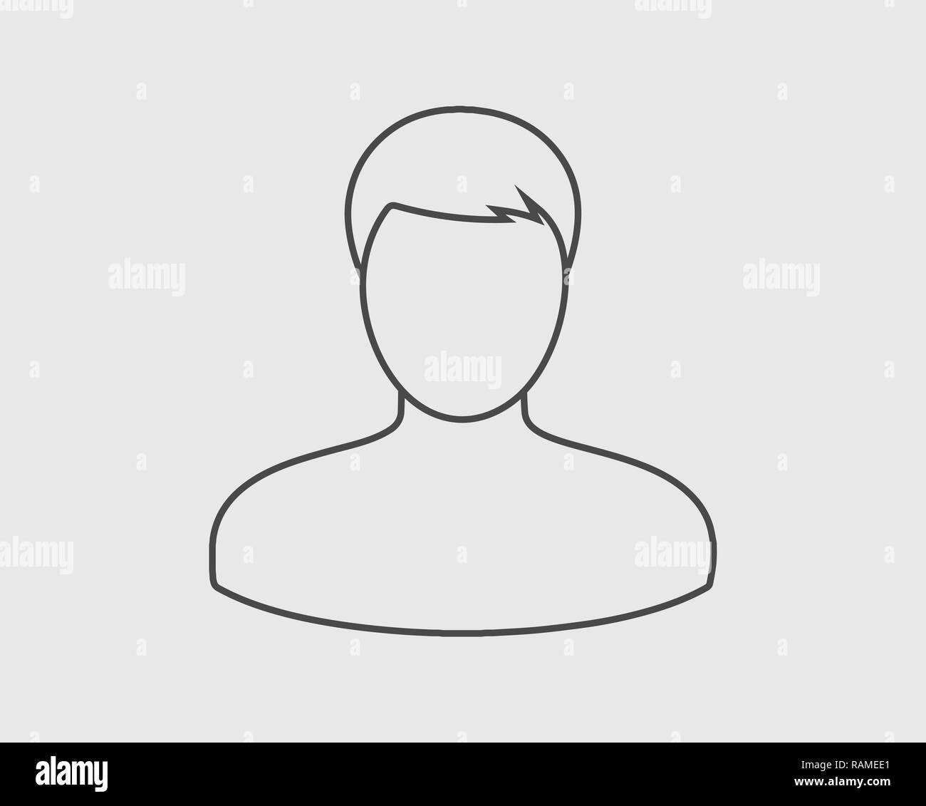 Line User Icon on gray Background. Editable vector eps Stock Vector ...