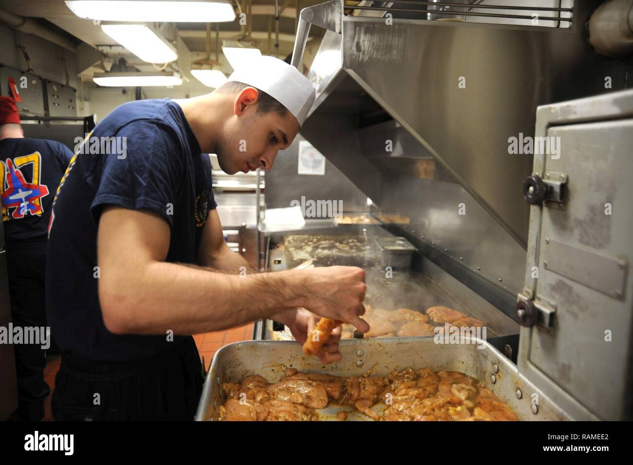 MEDITERRANEAN SEA (Feb. 17, 2017) Culinary Specialist Seaman Brandon ...