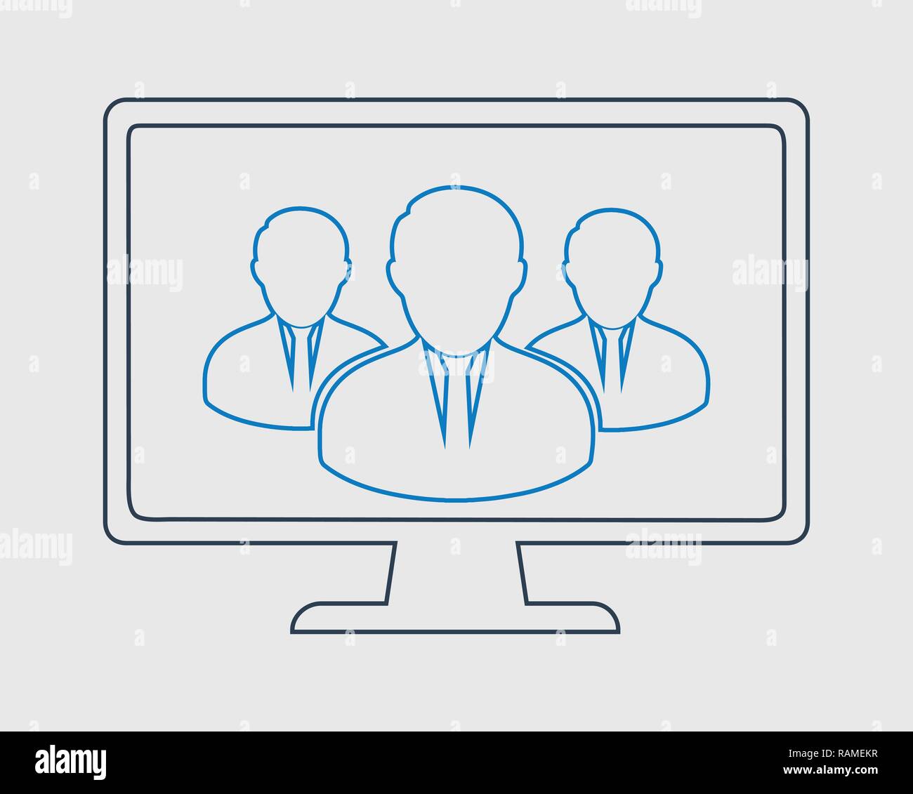 Online User group line icon on gray background. Vector EPS Stock Vector ...