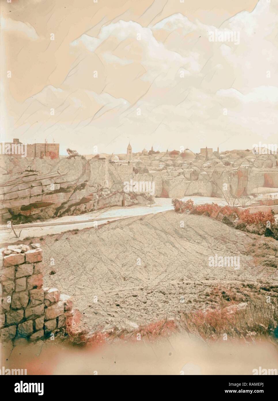 Jerusalem from Gordon's Calvary. 1898, Israel. Reimagined by Gibon ...