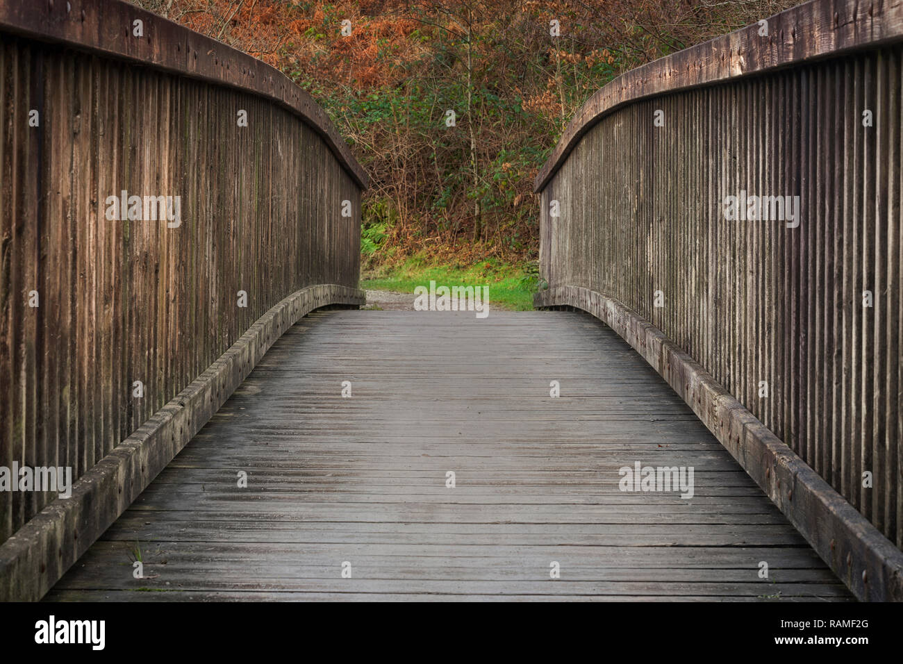 Country park wooden bridge Stock Photo - Alamy