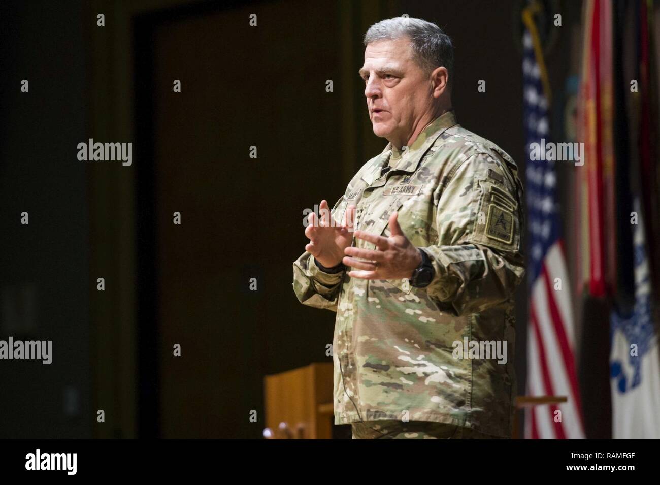 U.S. Army Chief of Staff Gen. Mark A. Milley addresses students at the ...