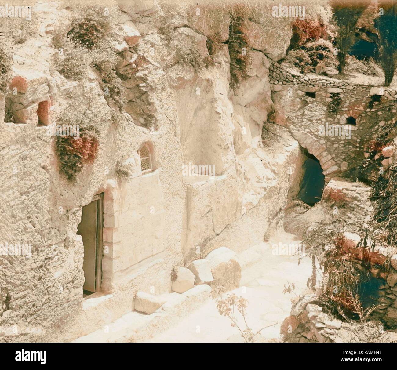 The Garden Tomb 1898, Jerusalem, Israel. Reimagined by Gibon. Classic ...