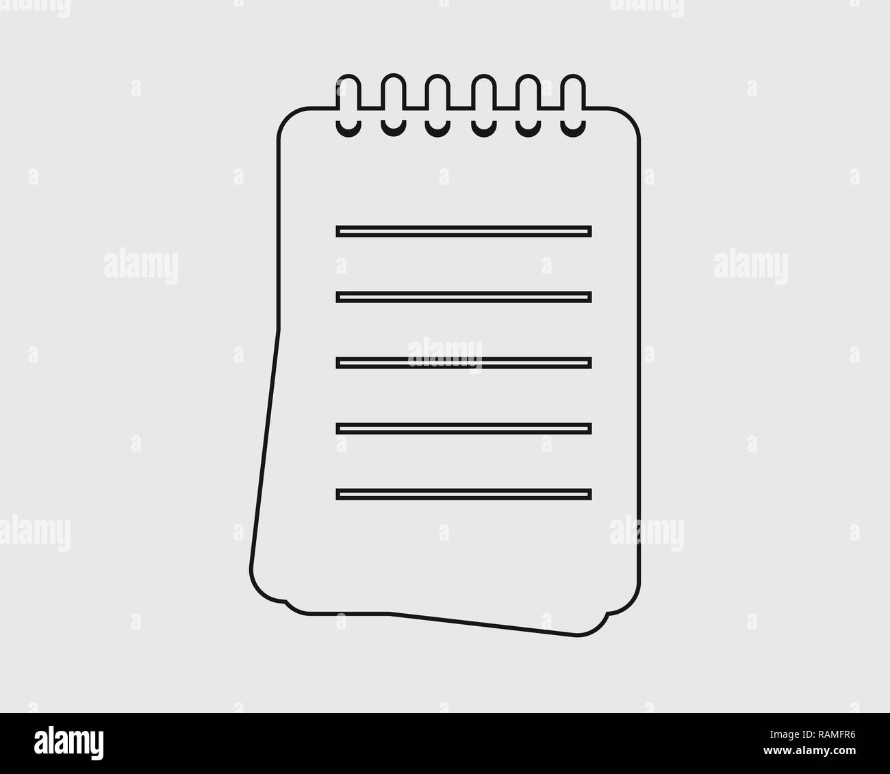 Notepad line icon on Black and White Stock Photos & Images - Alamy