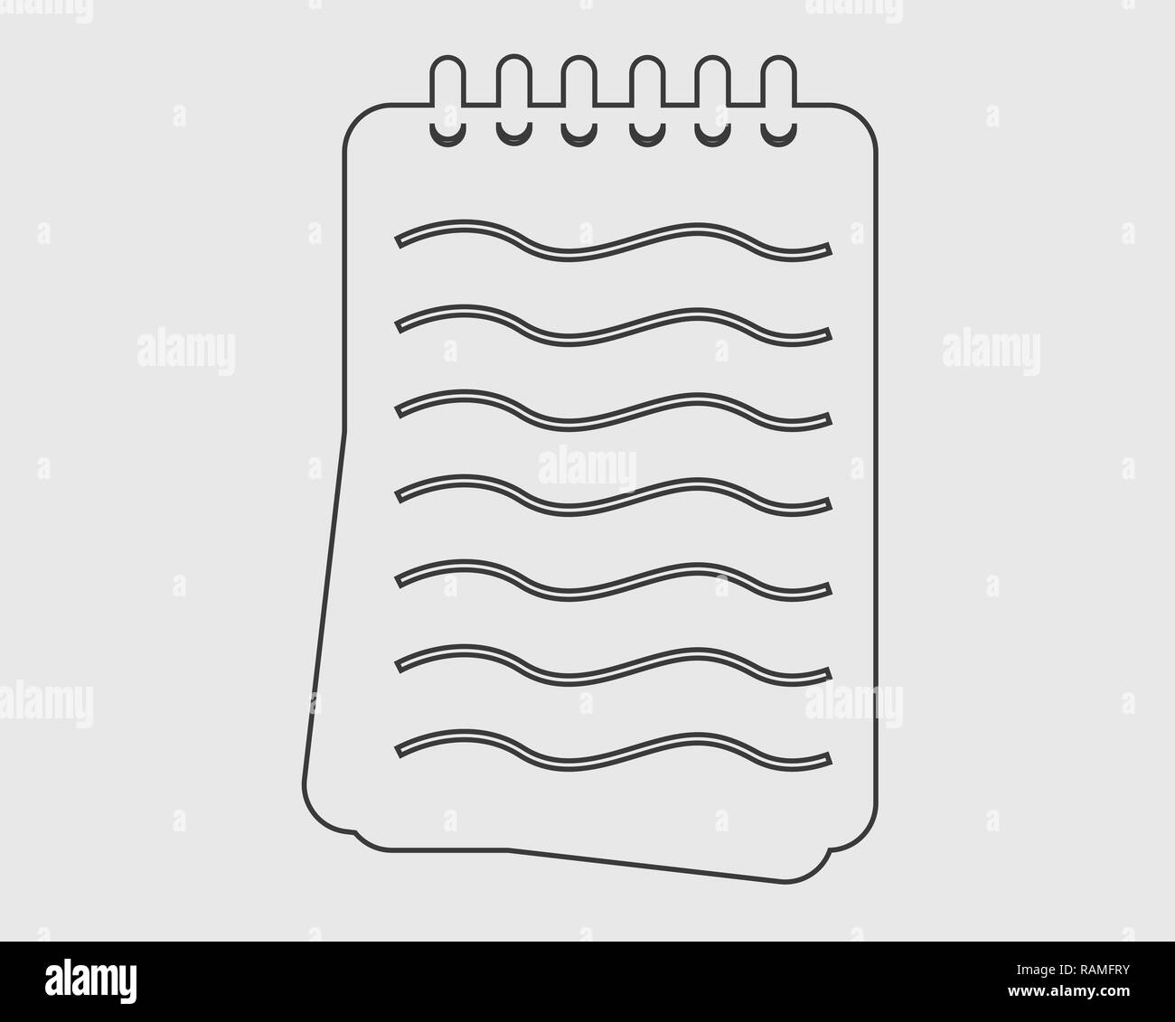 Notepad line icon on Stock Vector Images - Alamy