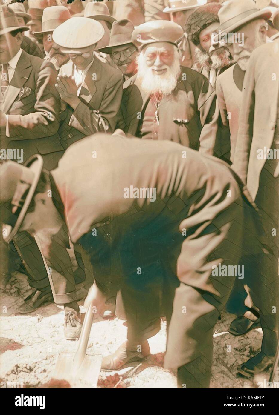 Winston Churchill planting his tree at the site of Hebrew University ...
