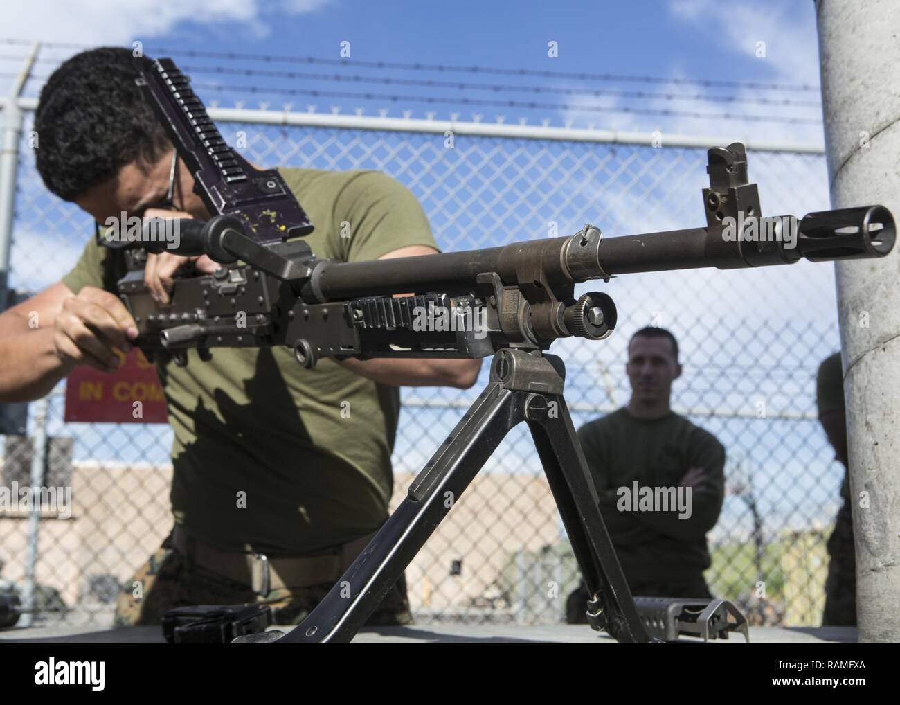 A U.S. Marine with 3d Low Altitude Air Defense Battalion, Marine Air ...