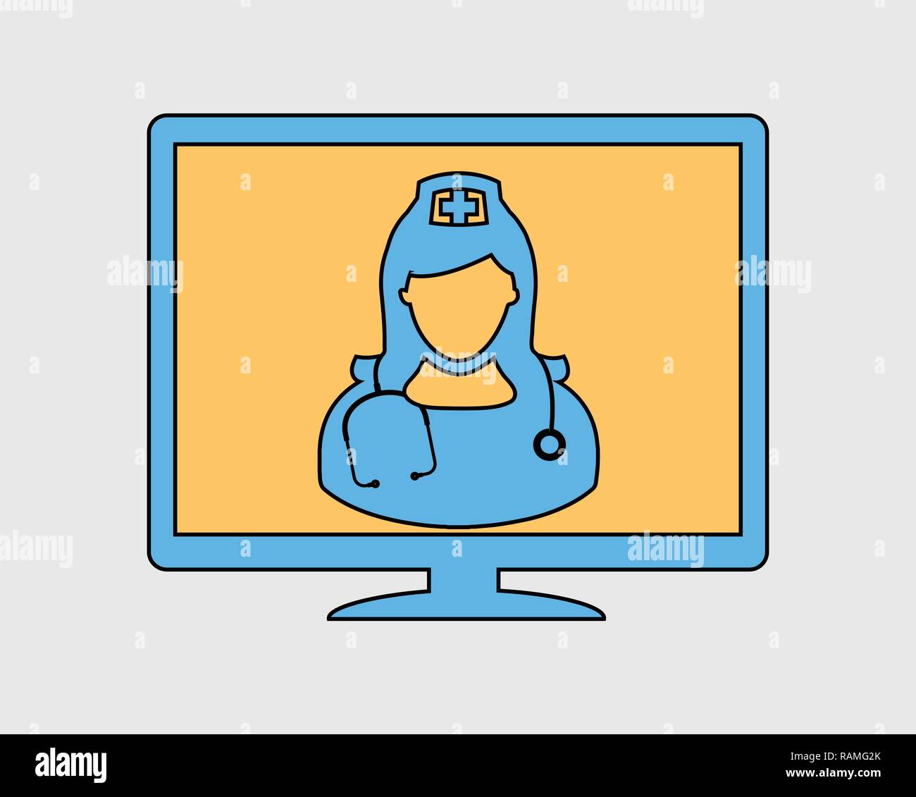 Hospital monitor nurse Stock Vector Images - Alamy