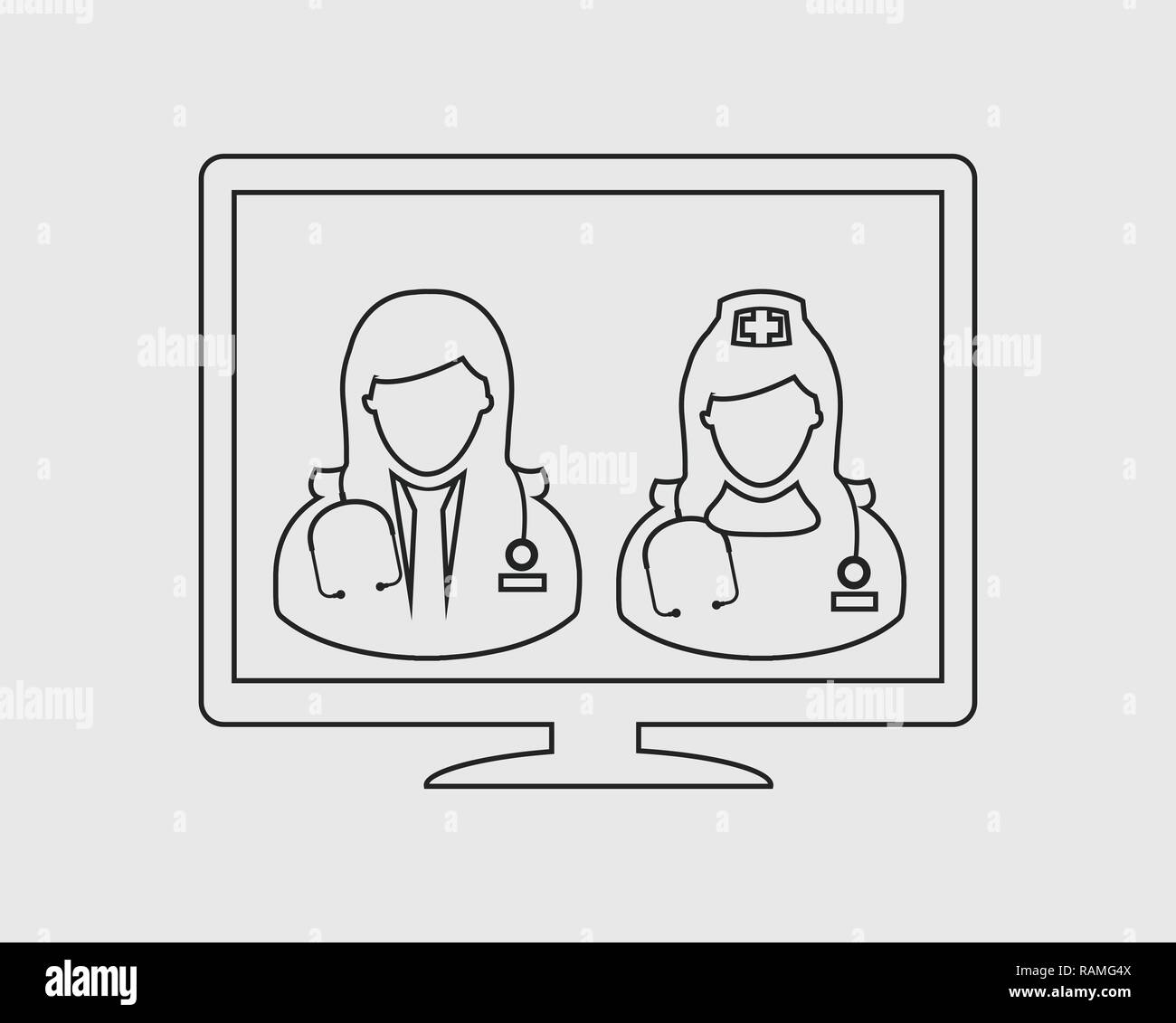 Health care online icon Black and White Stock Photos & Images - Alamy