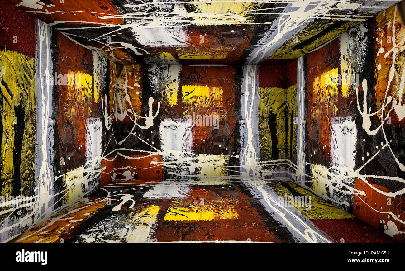 Abstract Art Paint Room Interior Stage Background Texture Stock Photo ...