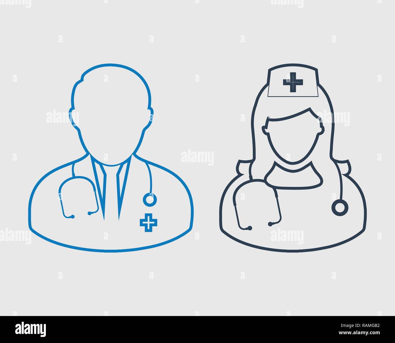 Line medical staff Stock Vector Images - Alamy