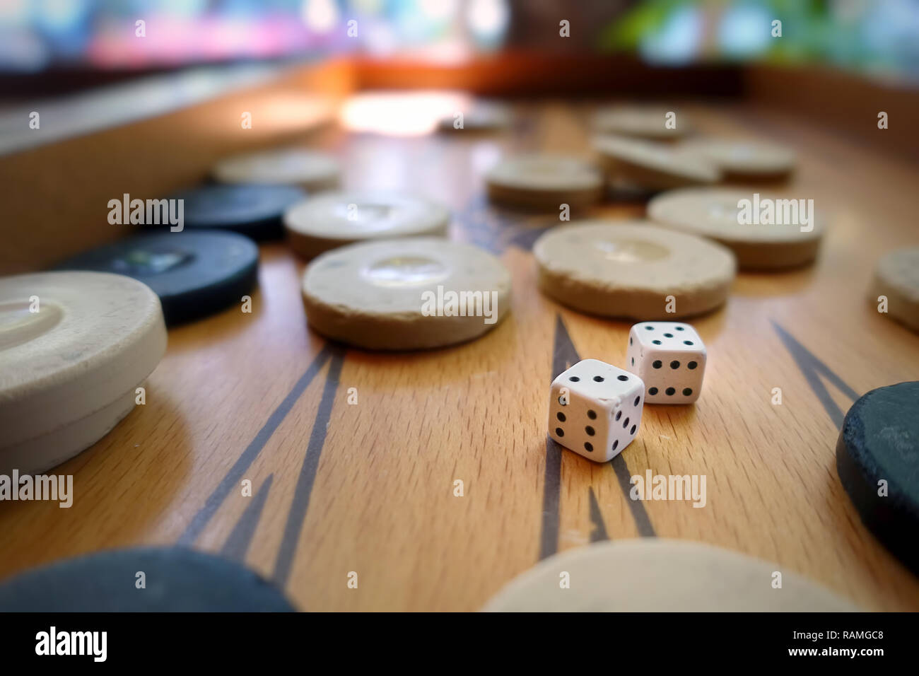 Bagkgammon Game and Dices a Traditional Middle East Game Played in ...