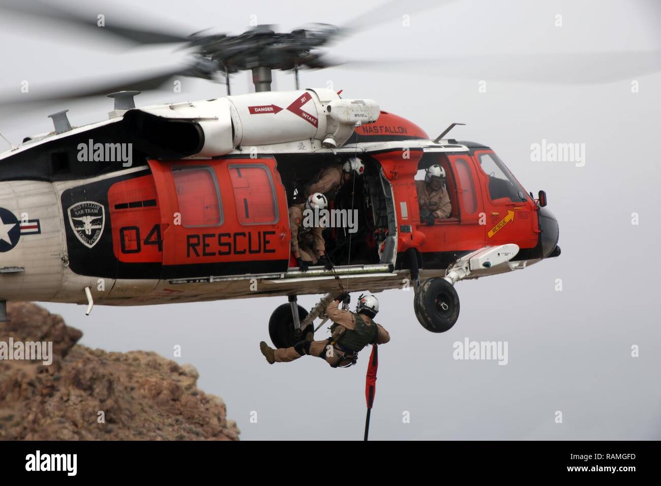 FALLON, Nev. (Feb. 10, 2017) Sailors assigned to the search and rescue ...