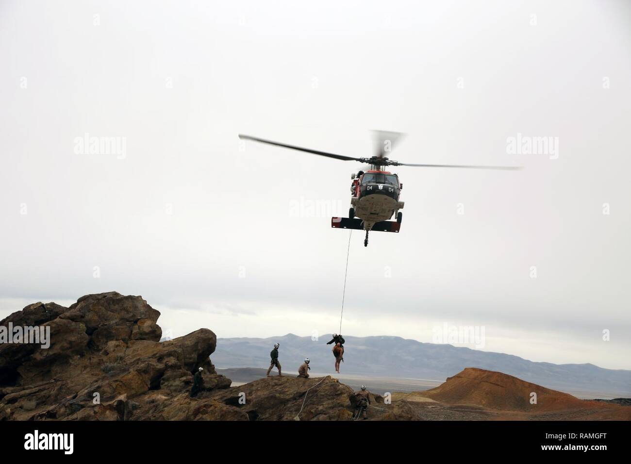 FALLON, Nev. (Feb. 10, 2017) Sailors assigned to the search and rescue ...