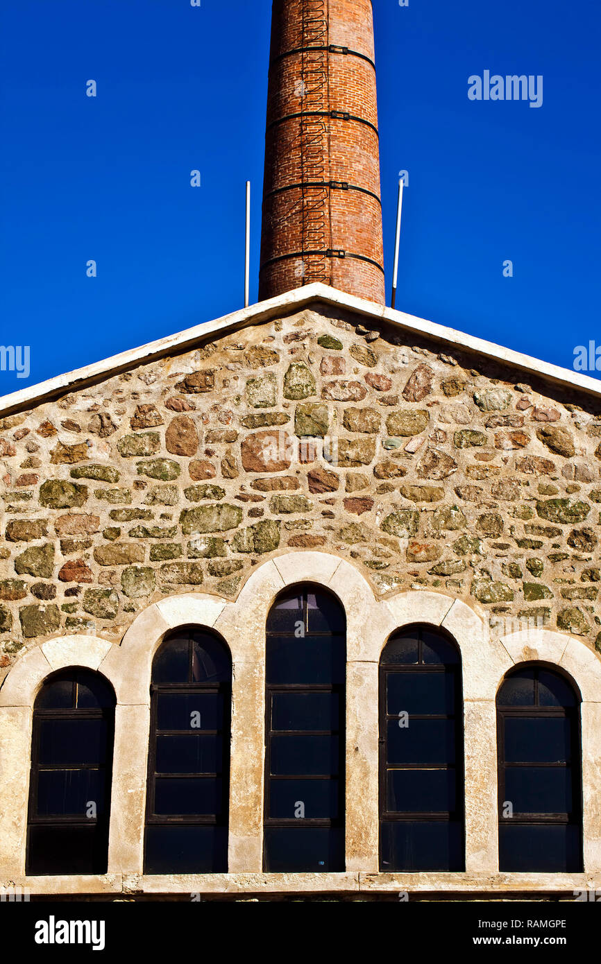 Brick Stone Made Factory Building Vintage Chimney Stock Photo - Alamy