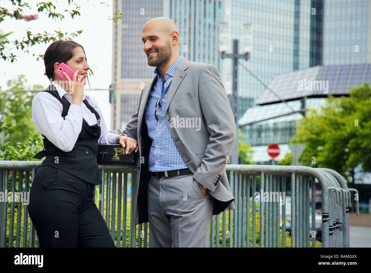 Business Couple Modern Teamwork Partnership Outdoor Photo Stock Photo ...