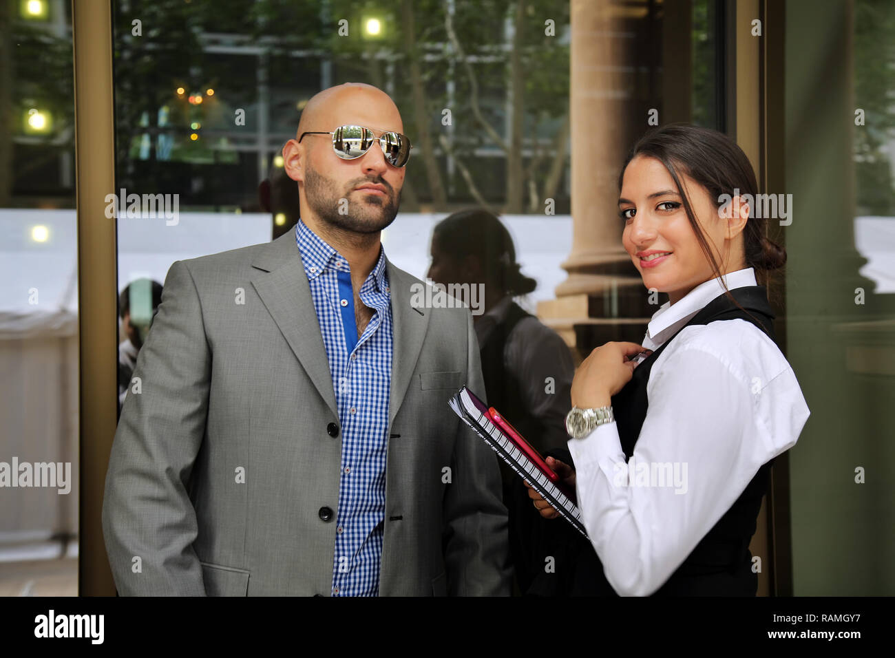 Business Couple Modern Teamwork Partnership Outdoor Photo Stock Photo ...