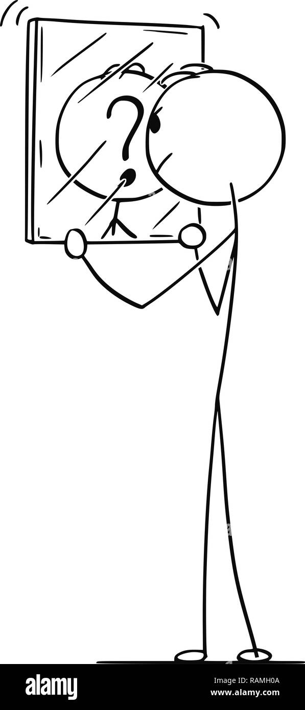 Man looking into mirror cartoon hi-res stock photography and images - Alamy