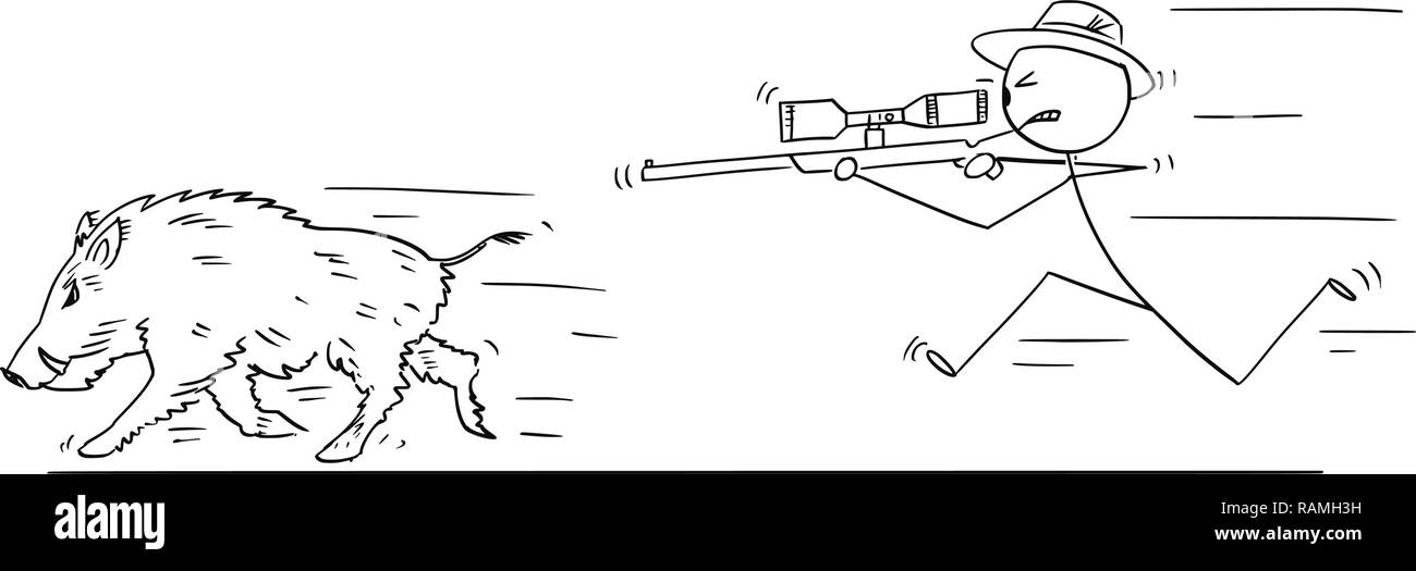 Wild boar hunter Black and White Stock Photos & Images - Alamy