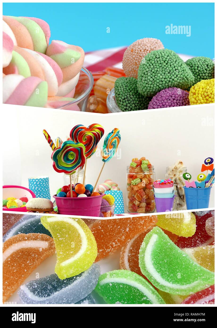 Candy Sweet Lolly Sugary Collage Photo Stock Photo - Alamy