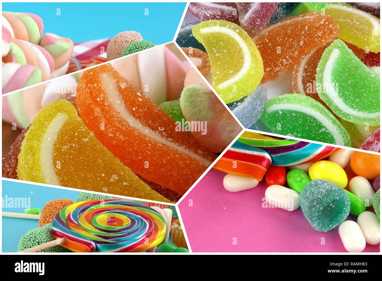 Candy Sweet Lolly Sugary Collage Photo Stock Photo - Alamy