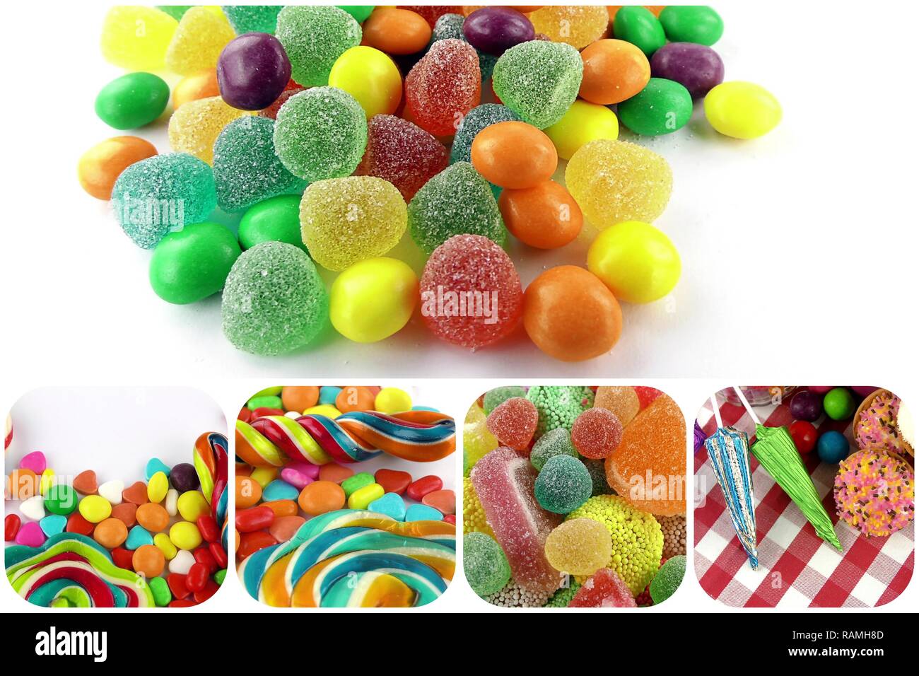 Candy Sweet Lolly Sugary Collage Photo Stock Photo - Alamy
