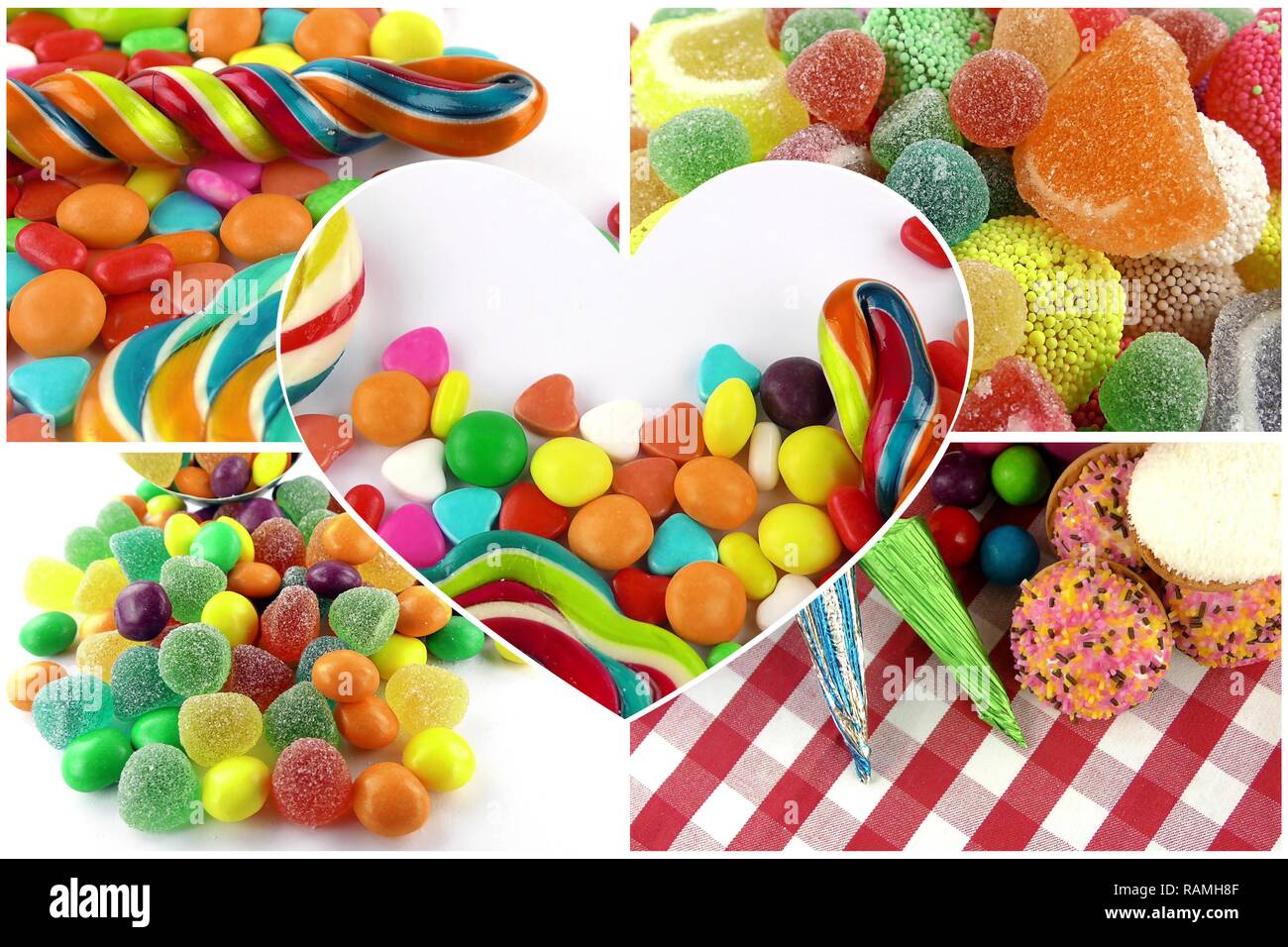 Candy Sweet Lolly Sugary Collage Photo Stock Photo - Alamy