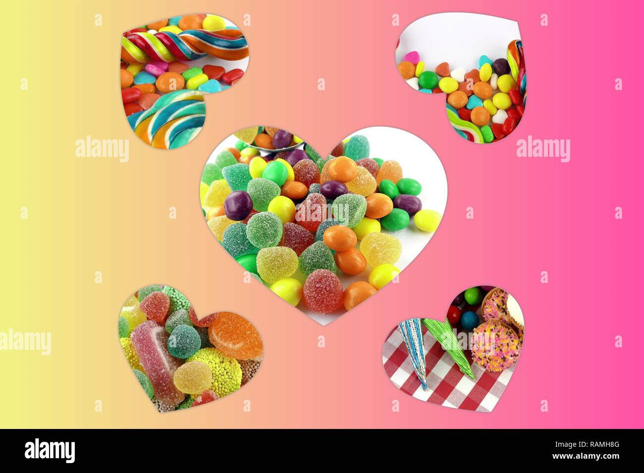 Candy Sweet Lolly Sugary Collage Photo Stock Photo - Alamy