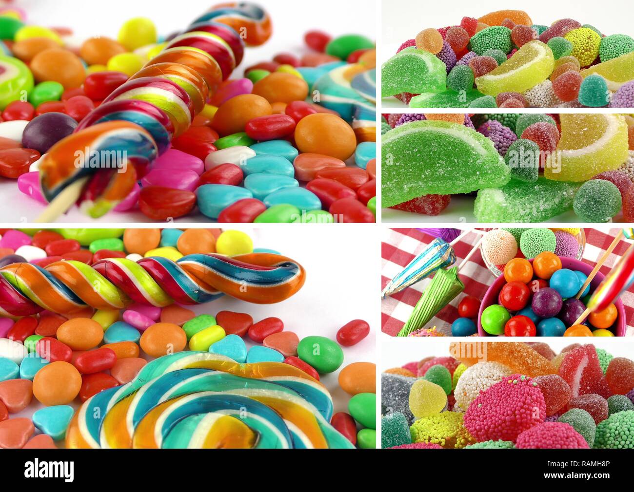 Candy Sweet Lolly Sugary Collage Photo Stock Photo - Alamy